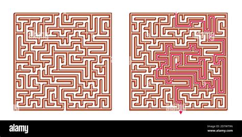 Vector 3d Isometric Easy Square Maze Labyrinth With Included