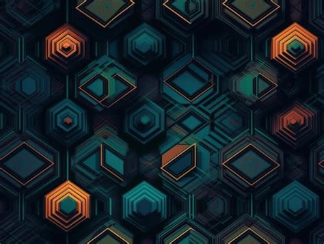 Premium Ai Image Dark Abstract Geometric Grid Pattern Seamless Background Created With