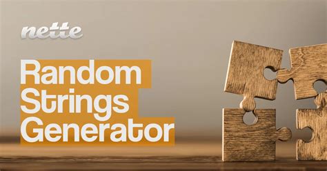 Random Strings Generator Nette Documentation
