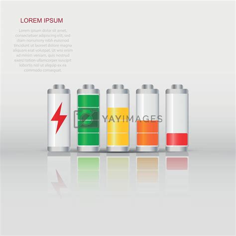 Set Of Battery Charge Level Indicator Vector Illustration On White