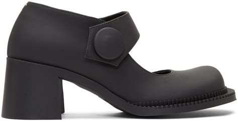 Maison Margiela Chaussures à Talons Hauts Noires Chunky Mary Jane Ssense France