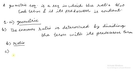 solved a geometric sequence is a sequence of numbers in which each