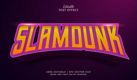Premium Vector Slam Dunk Editable Text Effect Style Esport