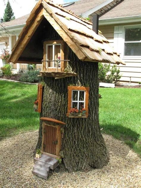 How To Make A Roof For A Tree Stump Fairy House Builders Villa