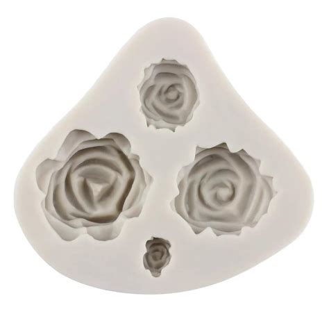 Molde De Silicona Flor De Margarita Rosa Fondant Resina 5 Pcs