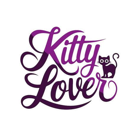Kitty Lover Cute Catdesenho De Tipografia Inspirado Em Gatos Para Fãs De Felinos Vetor Premium