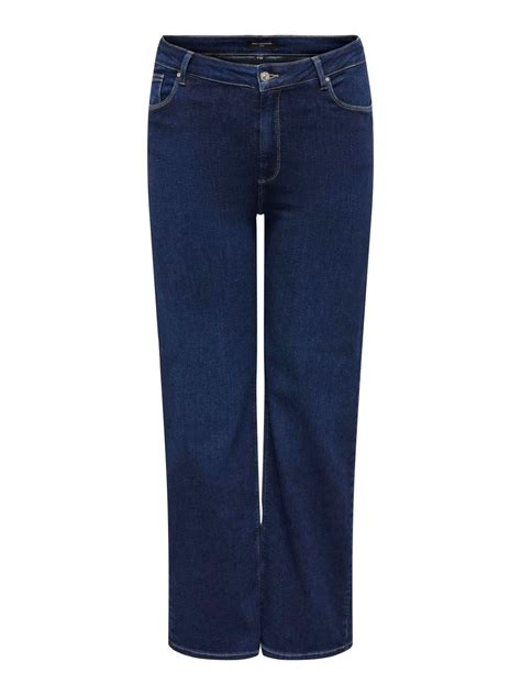 Carwilly Høj Talje Wide Leg Fit Jeans Mørkeblå Only®