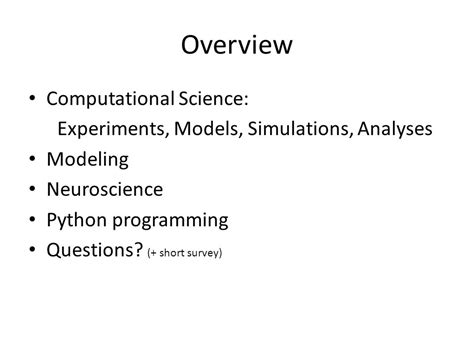 Introduction To Modeling And Computational Neuroscience Using Python Ppt Download