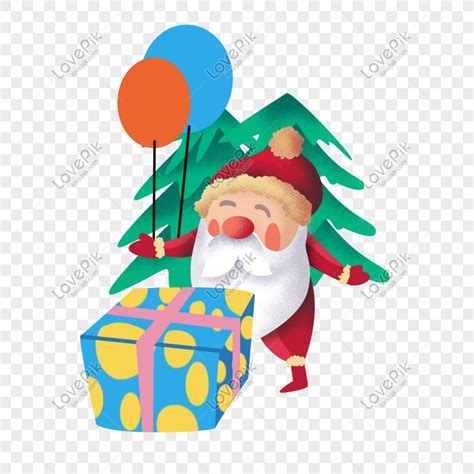 크리스마스 산타 클로스 행복 선물 상자 Png 일러스트 무료 다운로드 Lovepik