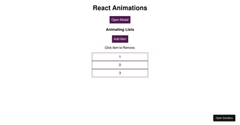 Animations Forked Codesandbox