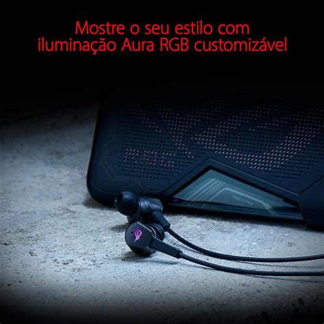 Fone De Ouvido Gamer Intra Auricular Asus Rog Cetra Rgb Com Microfone Usb C Yh U B Ua