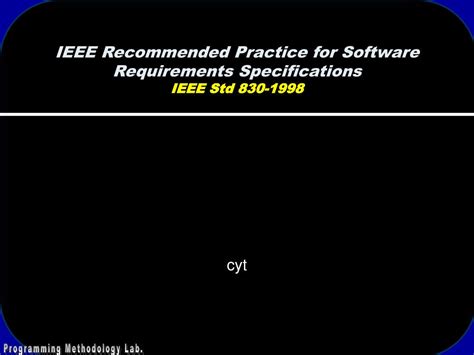 Ppt Ieee Recommended Practice For Software Requirements