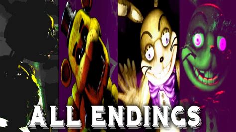 Five Nights At Freddys Vr All Endings Fnaf 1 2 3 4 5 6 Ucn Help Wanted