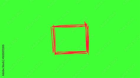 rectangular square frame self drawing animation red lines drawn