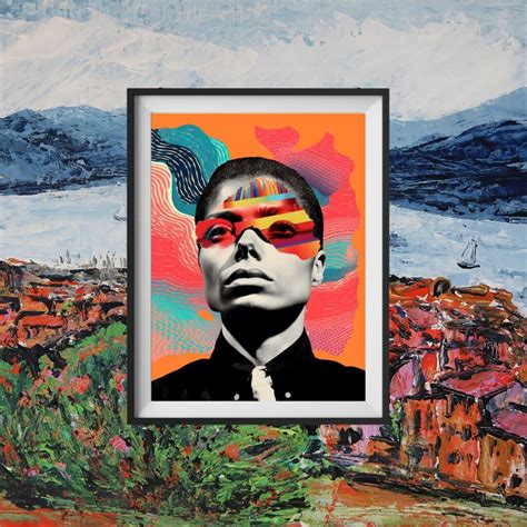 James Baldwin Poster Self Portrait Colorful Retro Poster American Novelist Giovannis Room