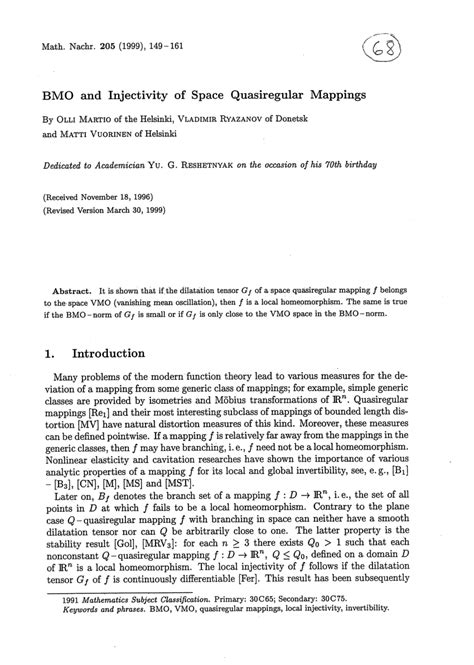 Pdf To The Injectivity Problem For Quasiregular Space Mappings