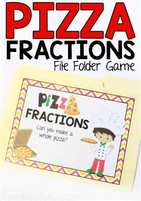 Pizza Fractions File Folder Game From Abcs To Acts