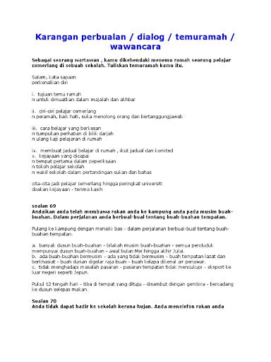 Contoh Karangan Wawancara Tokoh Sukan Contoh Karangan Upsr Bahasa