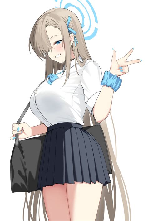ブルアカアスナ BlueArchive ブルーアーカイブ ブルアカ るねこのイラスト