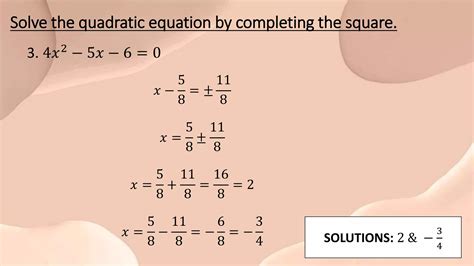 Quadratic Equations In One Variables Pptx