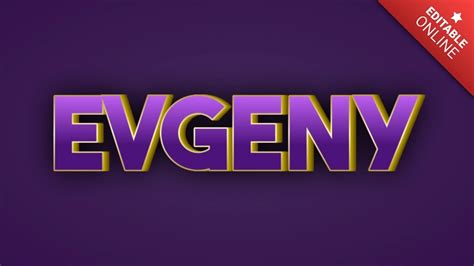 Evgeny Golden Purple 3d Text Effect Generator