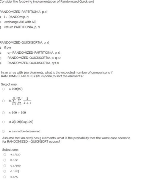 Solved Consider The Following Implementation Of Randomized
