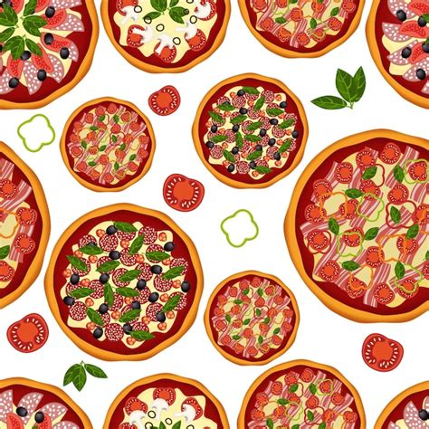 Premium Vector Italian Pizza Seamless Pattern