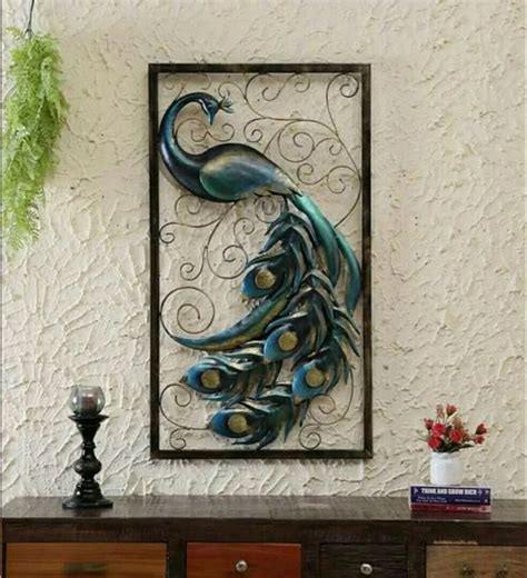Blue And Golden Peacock Frame Decor At Rs 7371piece In Faridabad Id