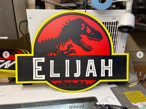 Jurassic Park Custom Name Sign Lasered Goods