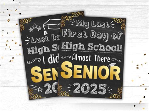 First Day Of Senior Year Sign Printable First Day Of 12th Grade Sign