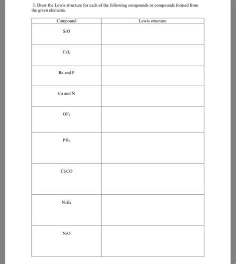 Solved Draw The Lewis Structure For Each Of The Following Chegg