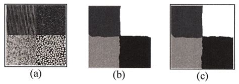 a 4 texture image and its segmentation results for a original