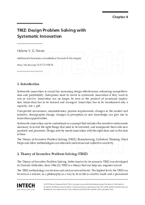 Pdf Triz Design Problem Solving With Systematic Innovation