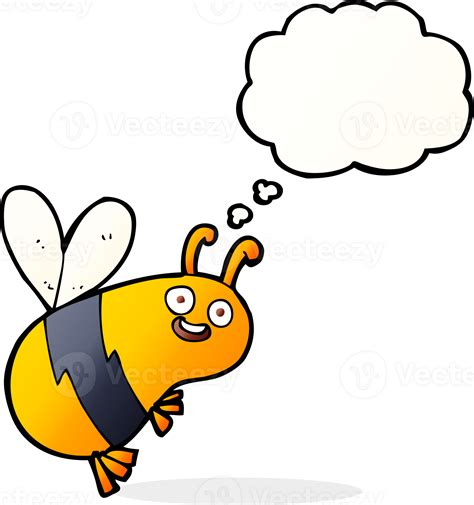 Funny Cartoon Bee With Thought Bubble 44953495 Png