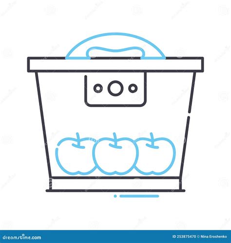 Food Processor Line Icon Outline Symbol Vector Illustration Concept