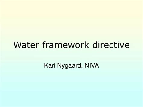 Ppt Water Framework Directive Powerpoint Presentation Free Download Id 5036475