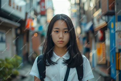 Premium Photo Beautiful Japanese Girl Walking In Tokyo
