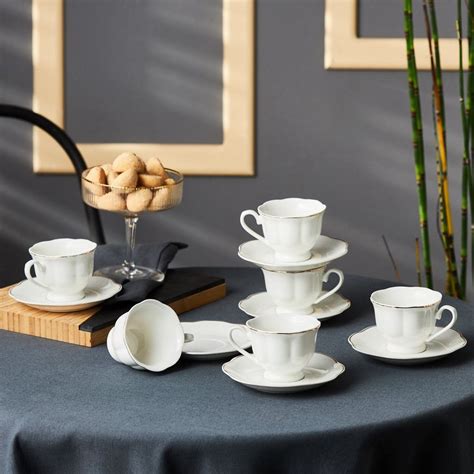 Karaca Kaffeeservice Karaca Çan 6 Personen Kaffeetassen Set 90 Ml