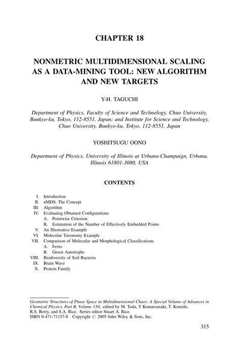 Pdf Nonmetric Multidimensional Scaling As A Data Mining Tool New