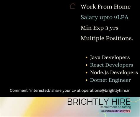 Brightlyhire On Linkedin Javajobs Nodejsjobs Reactjsjobs Dotnetjobs