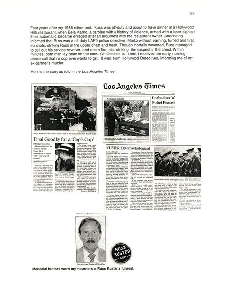 Slain Lapd Detective Iii Russell Kuster Remembered On 33rd Anniversary