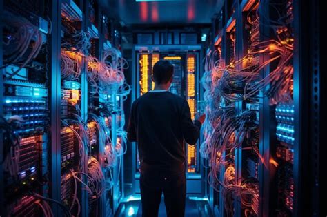 Premium Photo Expert Upgrading Server Hub Security To Protect