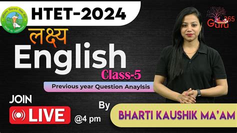 HTET ENGLISH Classes Haryana TET PRT TGT PGT Previous Year Question Bharti Mam YouTube