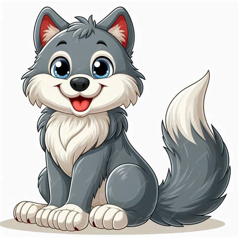 Cute Wolf Vector Cartoon Illustration Premium Ai Generated Vector