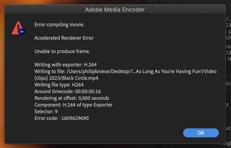 Error While Exporting Does Anyone Know How To Fix It Rpremiere