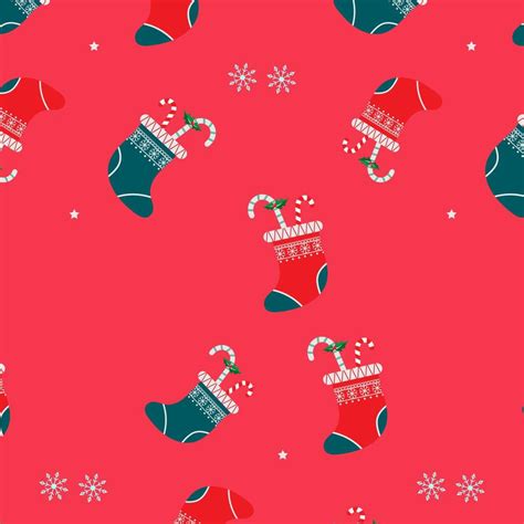 Christmas Seamless Pattern Beautiful Of Socks And Sweet Candy Find