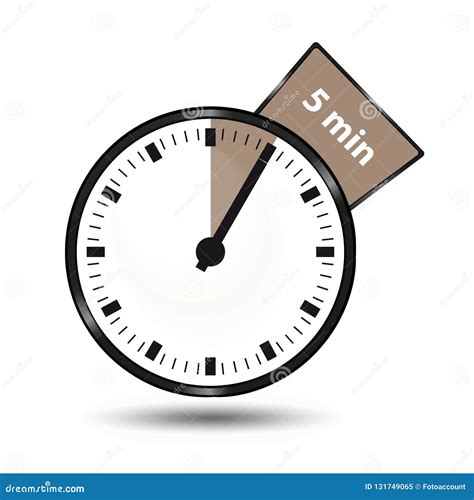 Timer 5 Minutes Vector Illustration Isolated On White Background