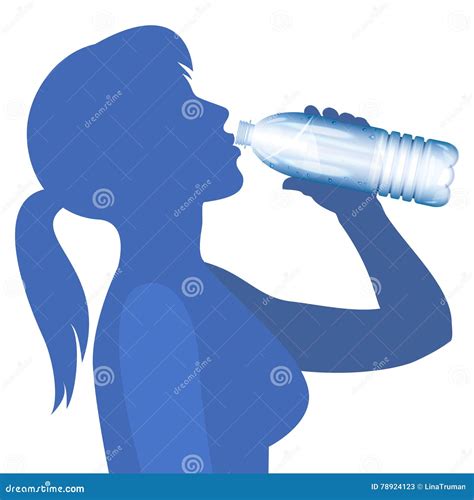 Woman Drink Water Concept Of Healthy Lifestyle Stock Vector