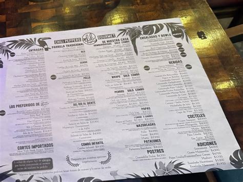 Carta Del Restaurante Chili Peppers La Querencia Fusagasugá Centro