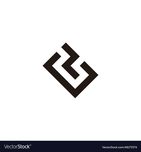 letter gz square geometric symbol simple logo vector image